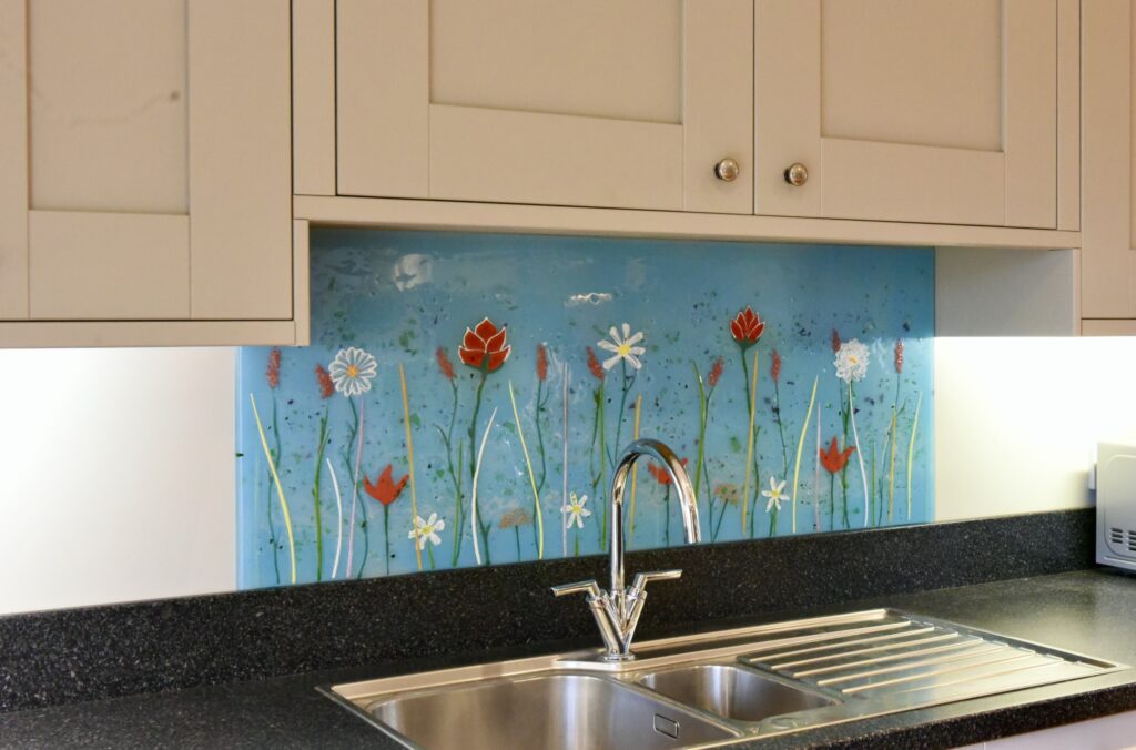 BESPOKE FUSED GLASS SPLASHBACK IN SHROPSHIRE - House of Ugly Fish