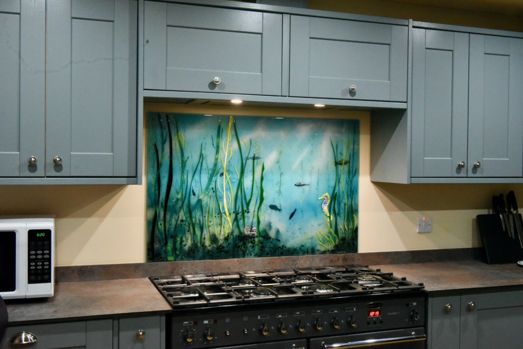 BESPOKE FUSED GLASS SPLASHBACK IN CORWEN - House of Ugly Fish